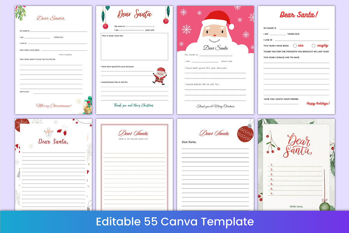 Mega Letter to Santa Bundle Canva