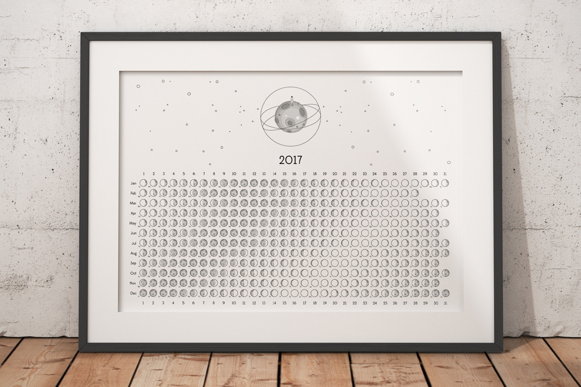 Moon Calendar 2017, a Stationery Template by land art