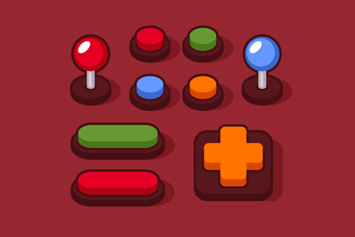 Classic Arcade Machine and Buttons, an Icon by in8finity