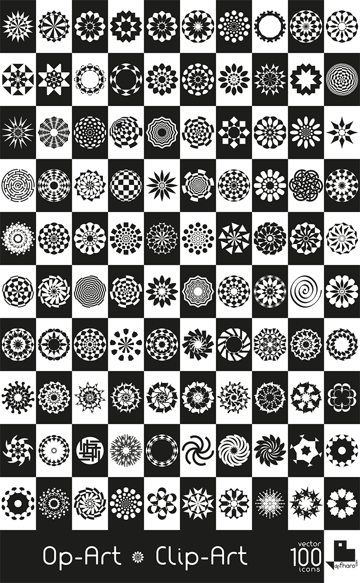 100 Op-Art • Clip-Art, an Icon by deFharo