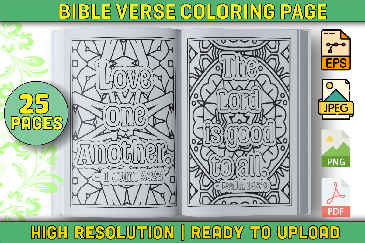 Bible Verse Coloring Pages, an Object Graphic by protabsorkar11