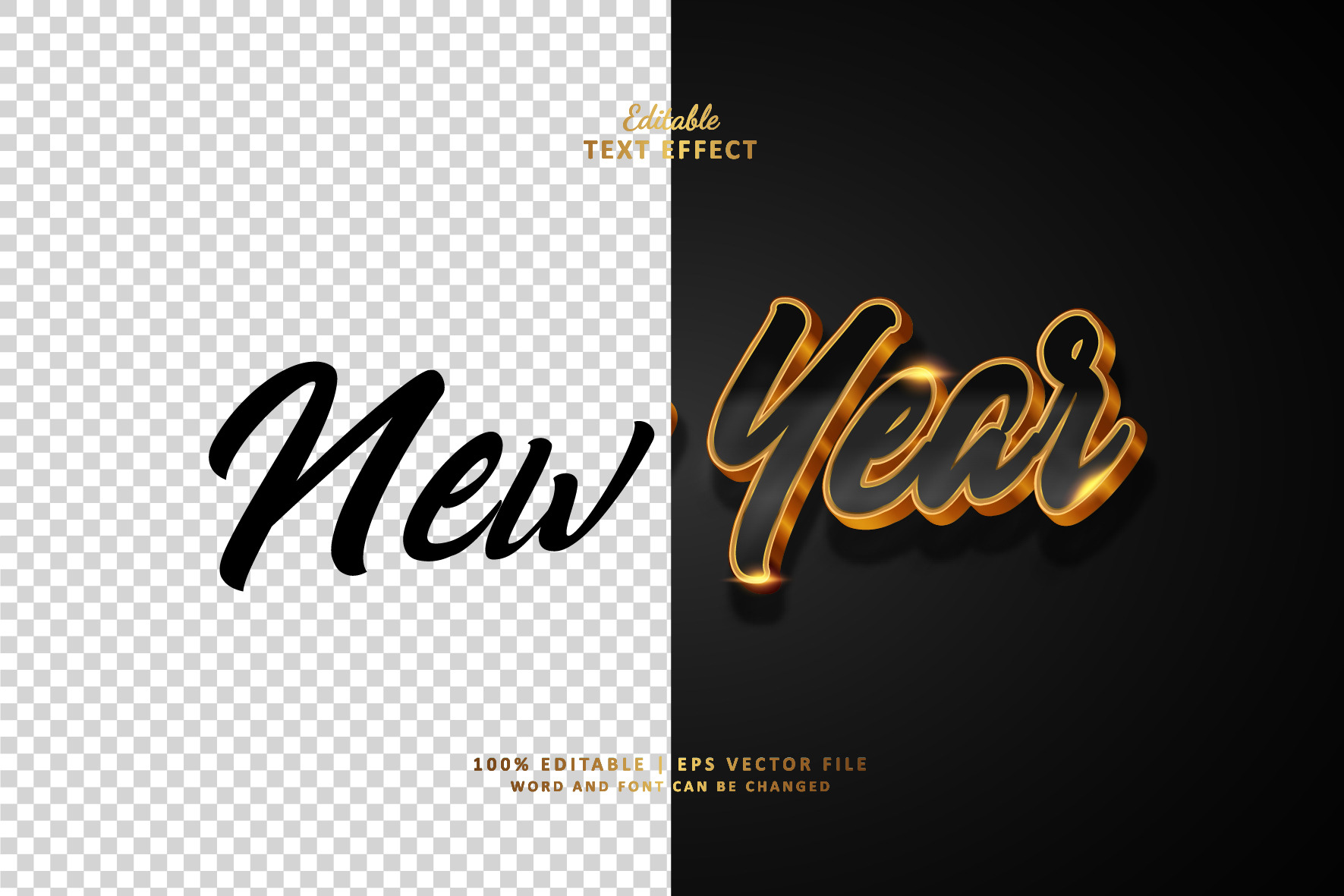Text Effect New Year, a Layer Style Add-On by Navy Graphic