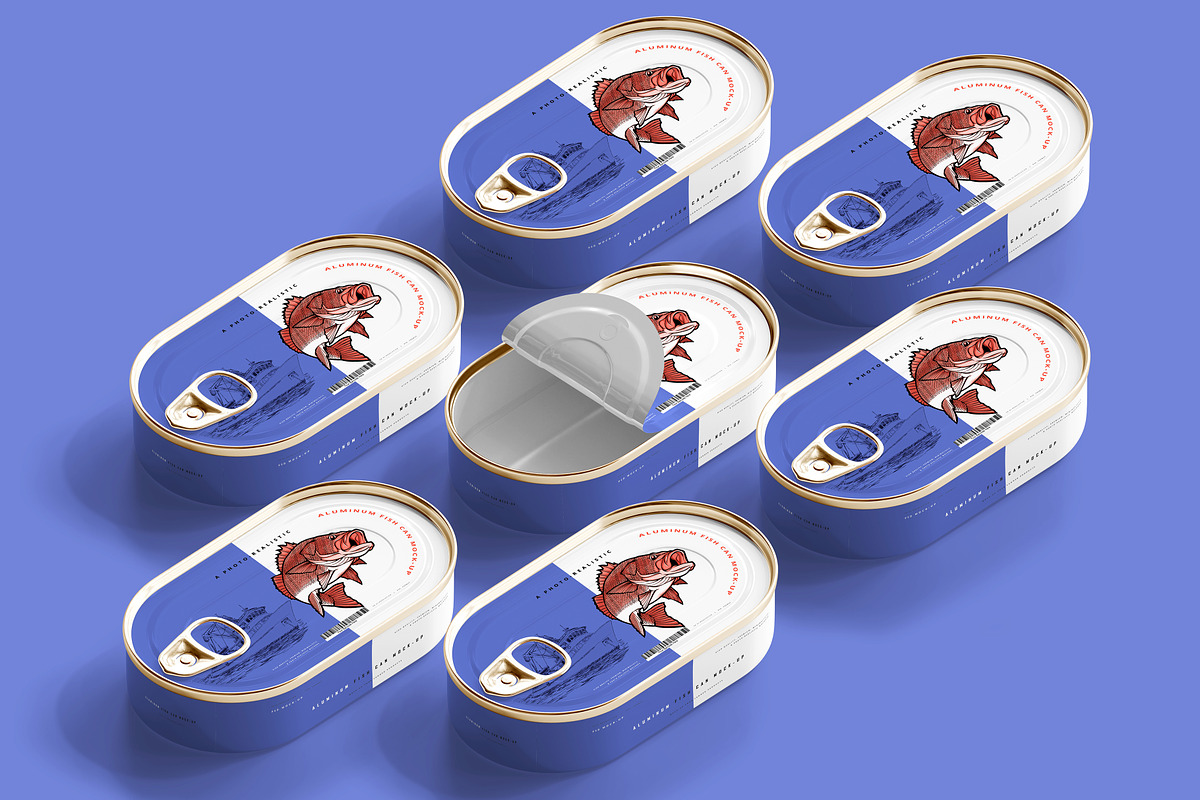 Aluminum Fish Can Mockup, a Cups & Container Mockup by pmvch