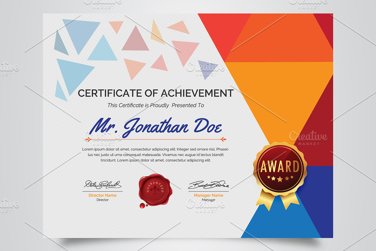 Multicolored Certificate, a Stationery Template by Cristal Pioneer