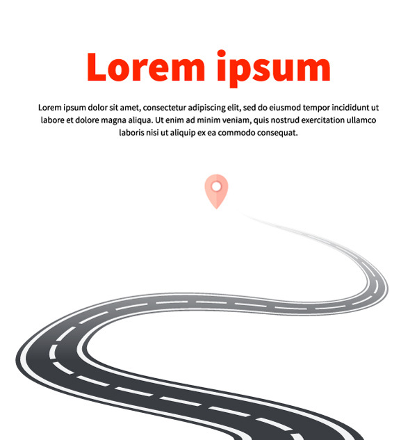 The road stretches into the distance, a Transportation Illustration by ...