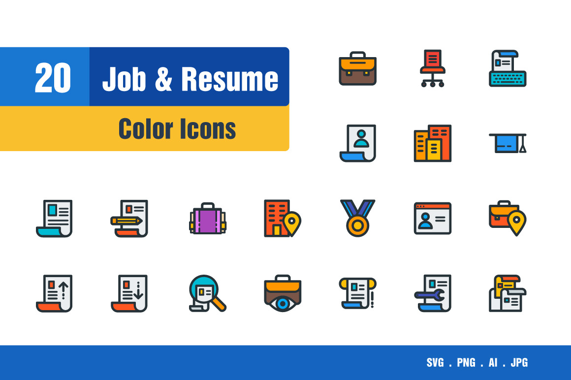 Job & Resume Icons, an Outline Icon by Sooodesign