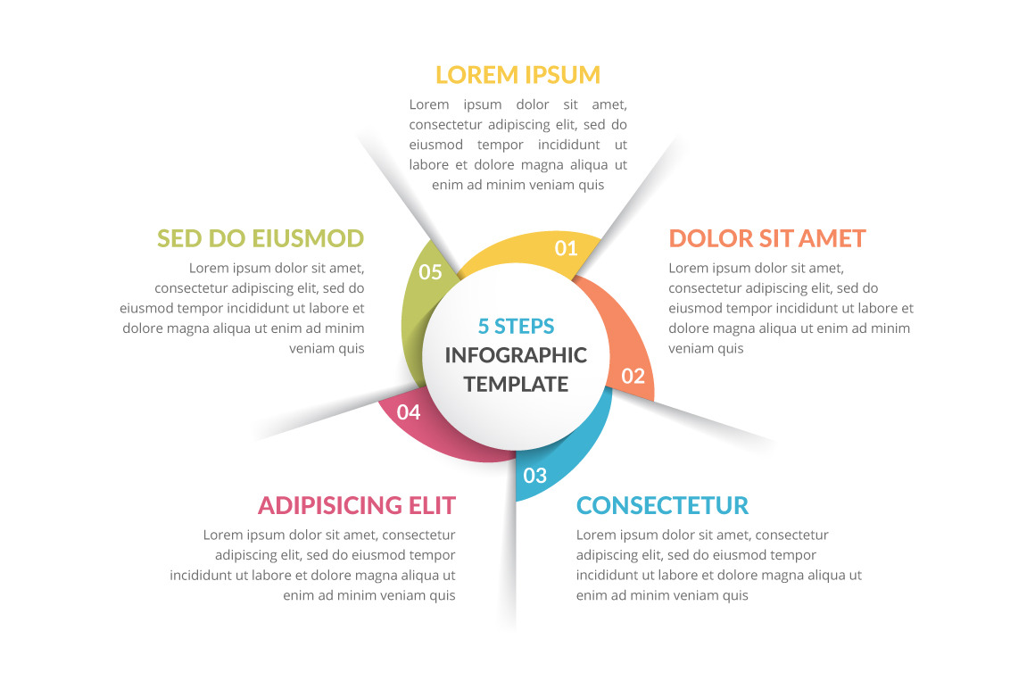 Circle Diagram with 5 Elements | Graphics ~ Creative Market