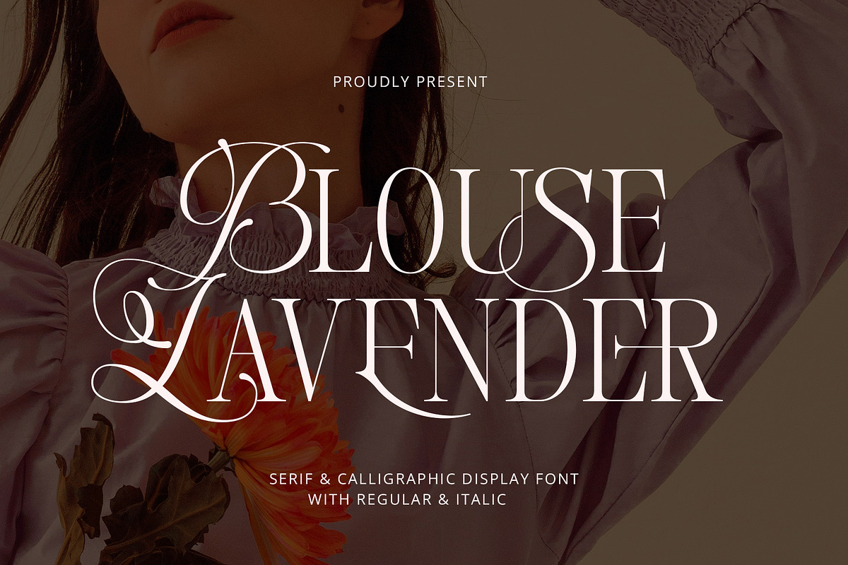 Blouse Lavender Display Serif, a Serif Font by Violet Natural