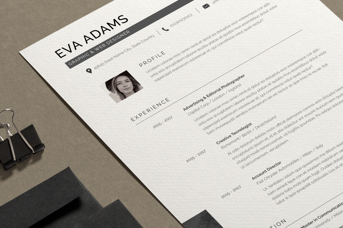Resume Eva, a Resume Template by Estartshop