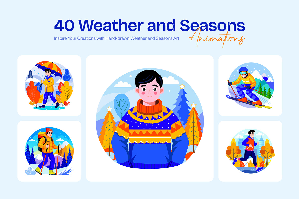 Animated Winter and Seasons Illustrations