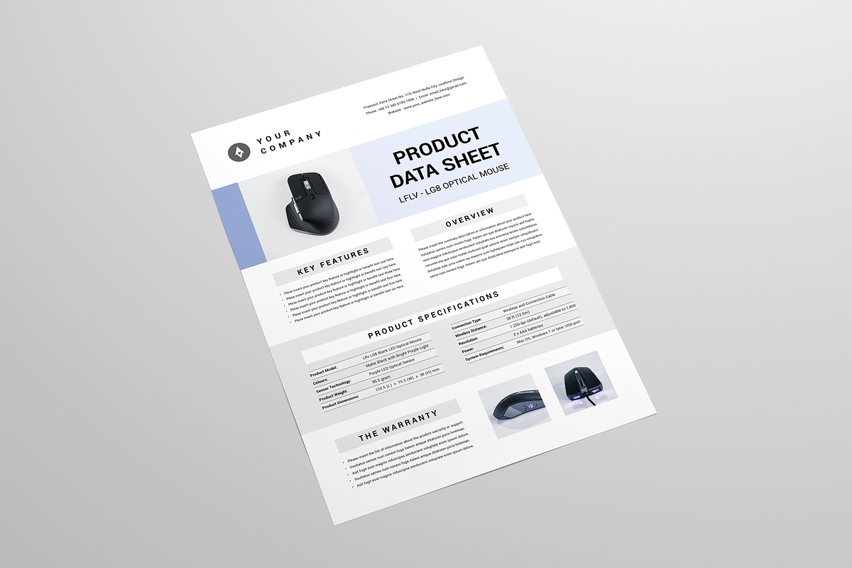 Product Data Sheet, a Flyer Template by Leaflove