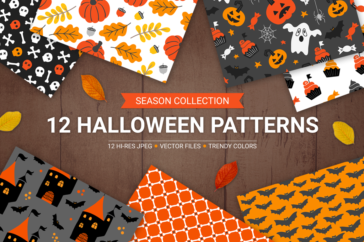 12 Halloween Seamless Patterns, a Pattern Graphic by miumiu