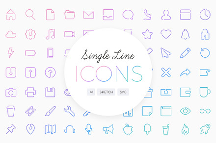 Simple Line Vector Icons, an Outline Icon by Medialoot