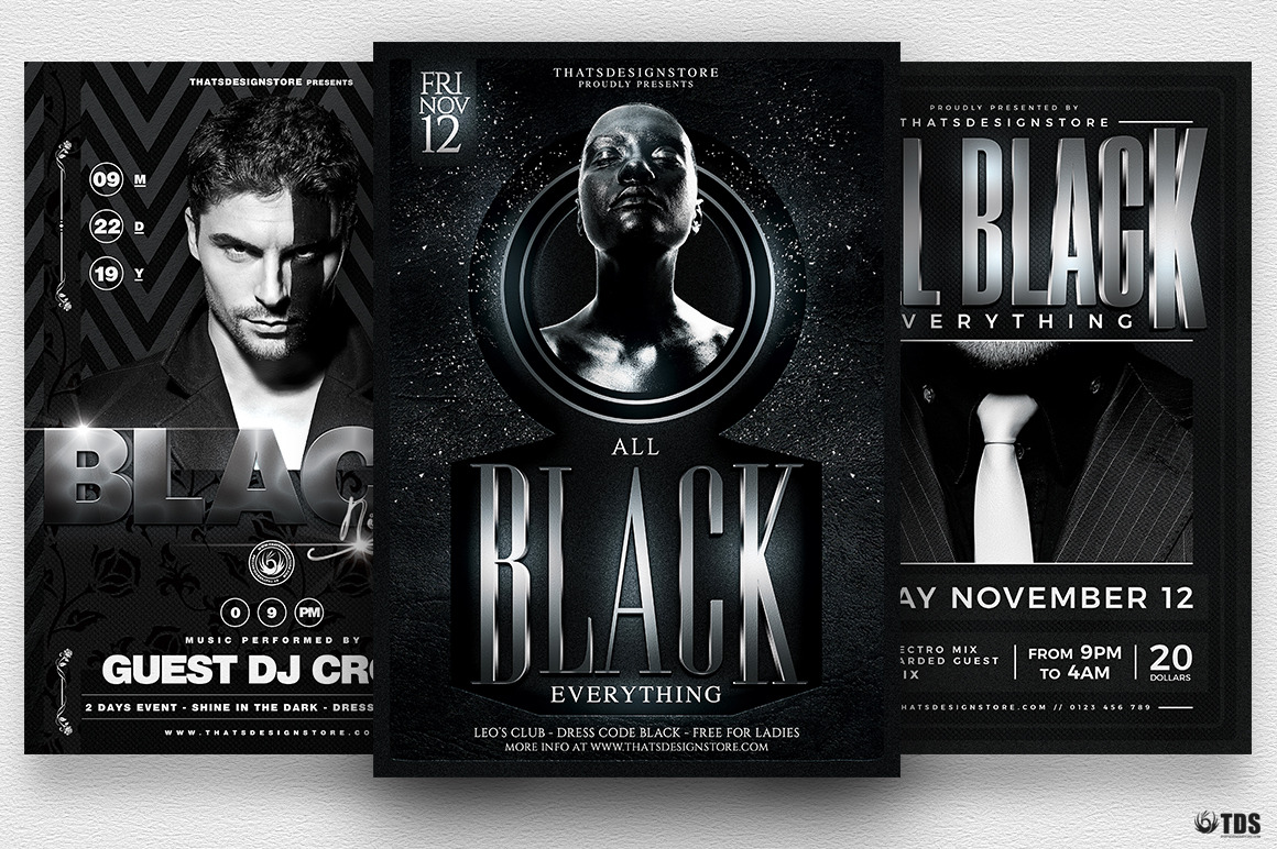 Black Party Flyer PSD Design Template