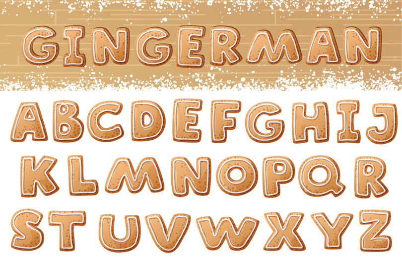 Gingerbread ABC Letters, an Object Graphic by Ann-zabella | Creative Market