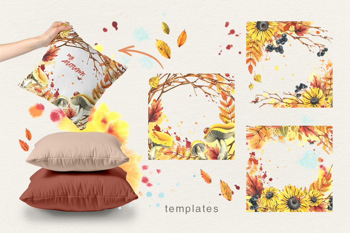 Autumn Botanical Watercolor Clip Art, a Seasonal Illustration by ...