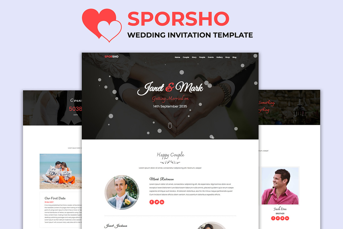 Sporsho-Wedding Invitation Template, a Bootstrap Template by ...
