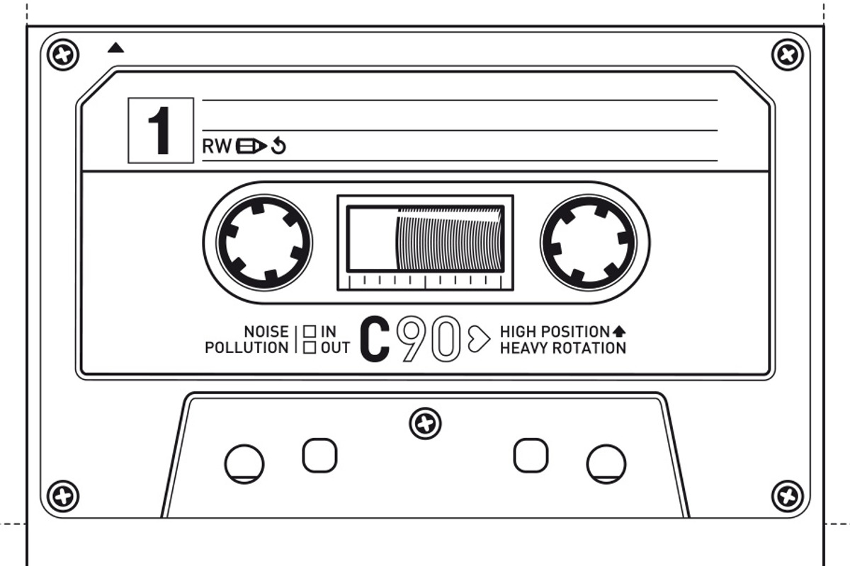 Mix Tape coloring Gift Box, a Templates & Theme by