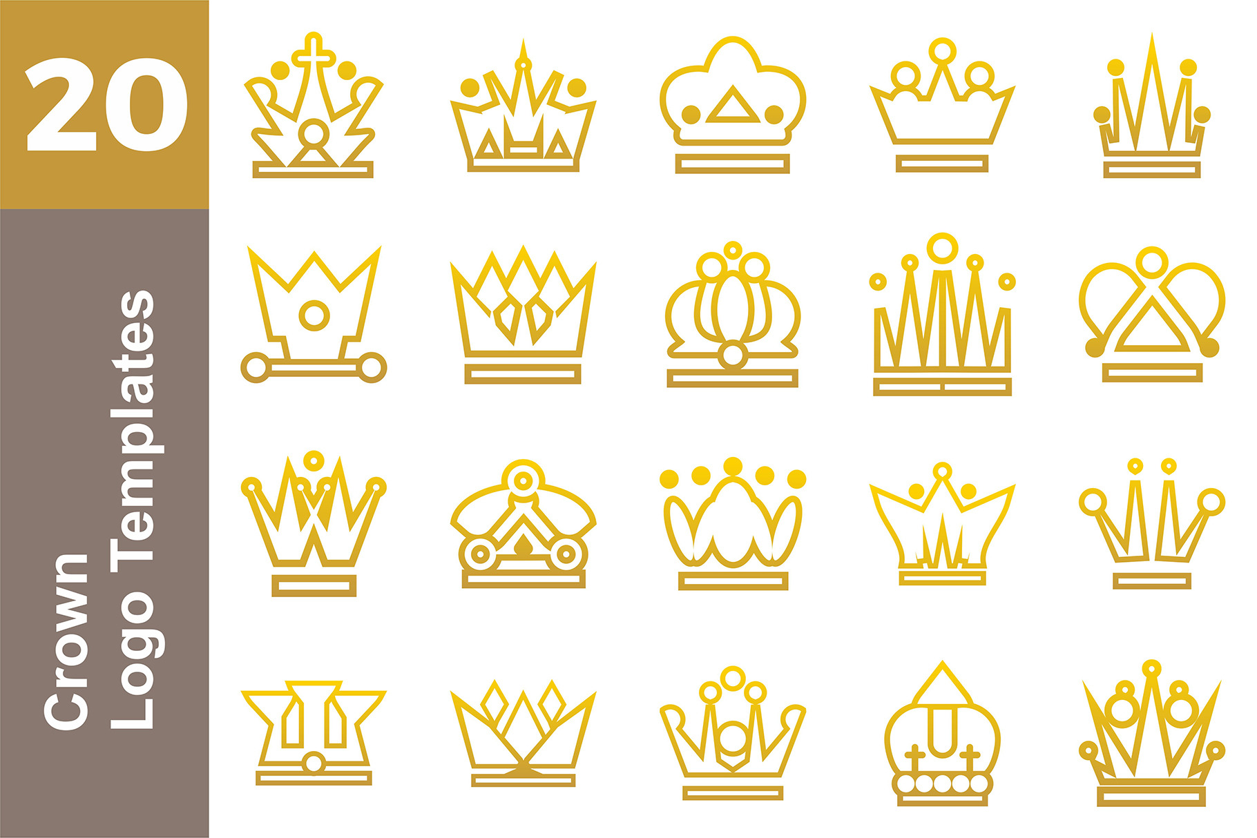 20 Logo Crown Templates Bundle, a Branding & Logo Template by Friendesigns