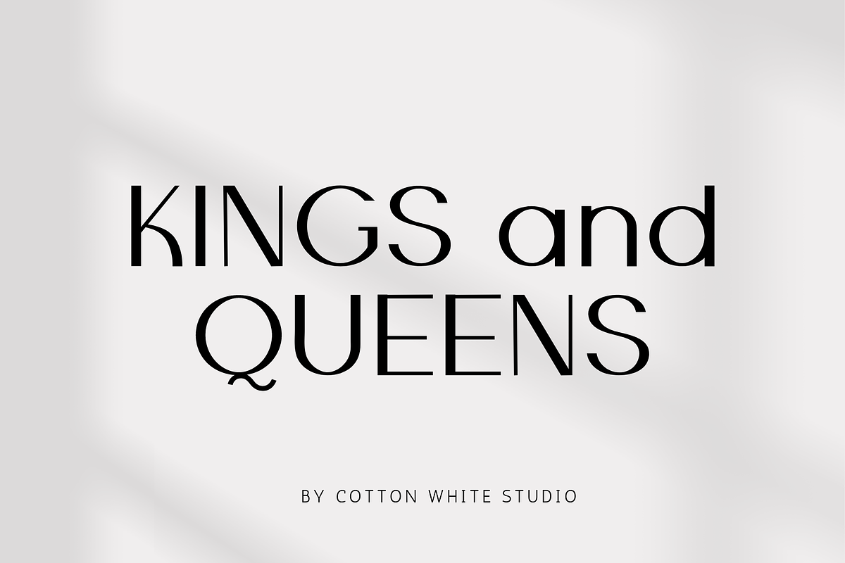 Kings and Queens, a Sans Serif Font by Cotton White Studio