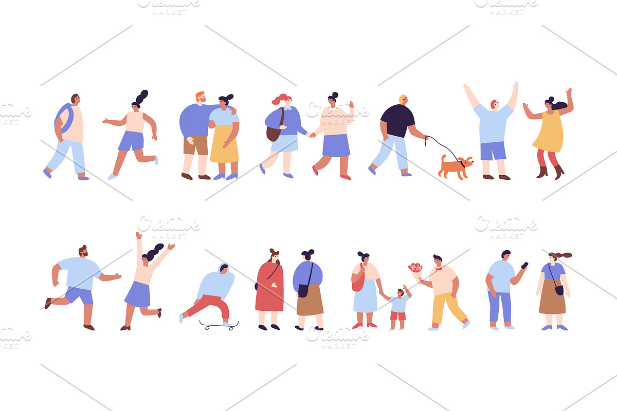 Cute Tiny People vector bundle, a Person Illustration by Vector_Art