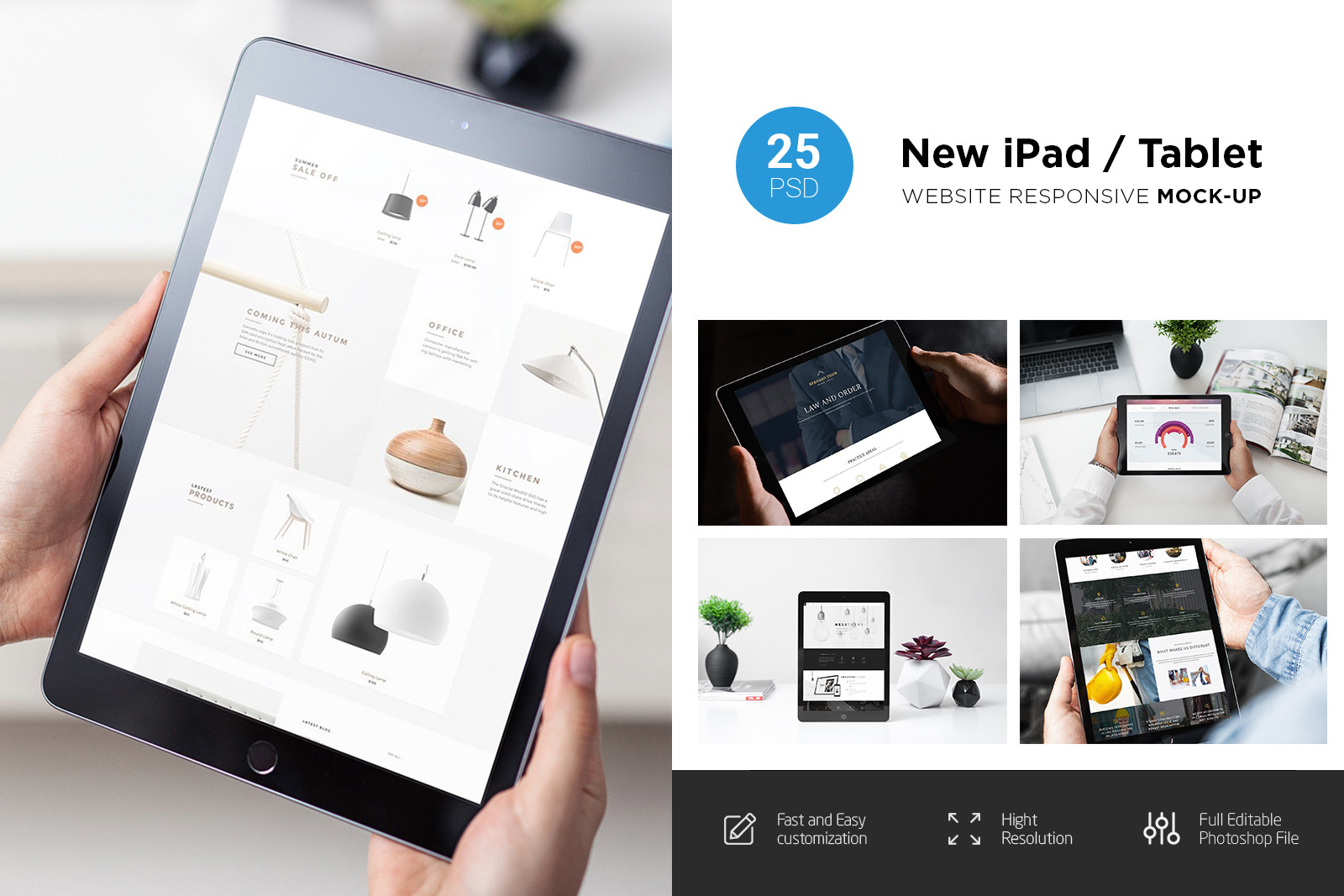 New iPad Responsive Mock-Up, an iPad Mockup by Dikarte.Store