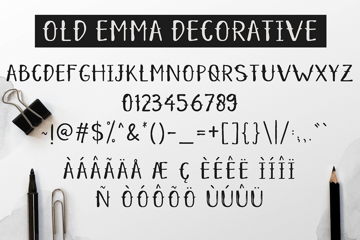 Old Emma Script, a Script Font by BlueRobinDesignShop