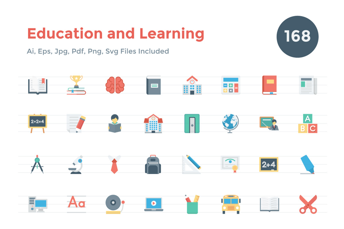 168 Flat Education and Learning Icon, an Icon by Creative Stall