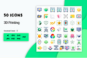 Icon Pack: 3D Printing (50 Icons)