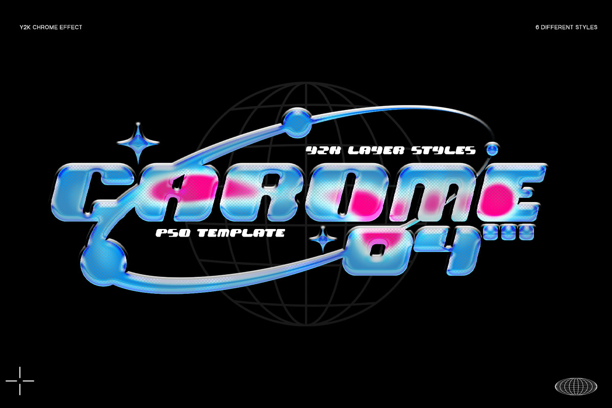 Y2K Chrome Text Effect 04, a Graphic by saintricchi