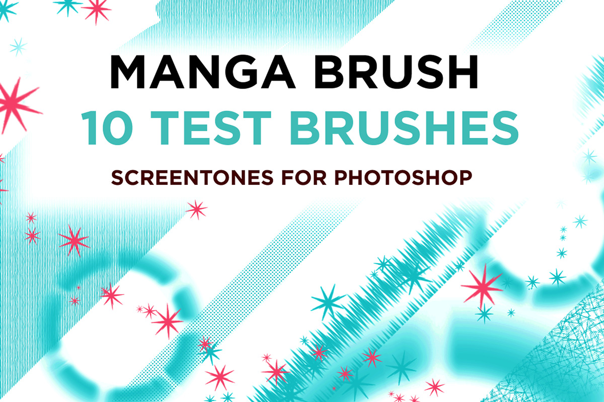 Screentone Photoshop Test Brushes, a Brush Add-On by Manga Brush