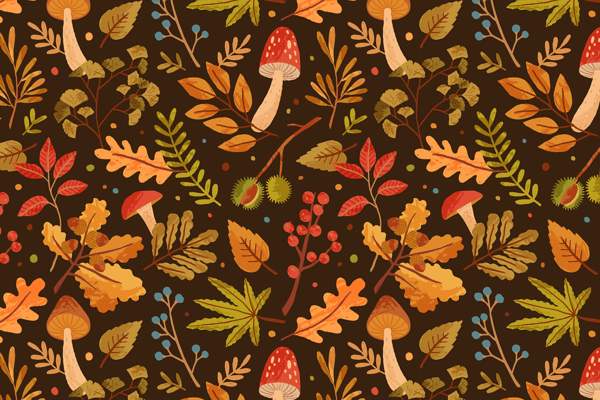 Autumn time seamless patterns, a Pattern Graphic by Good Studio