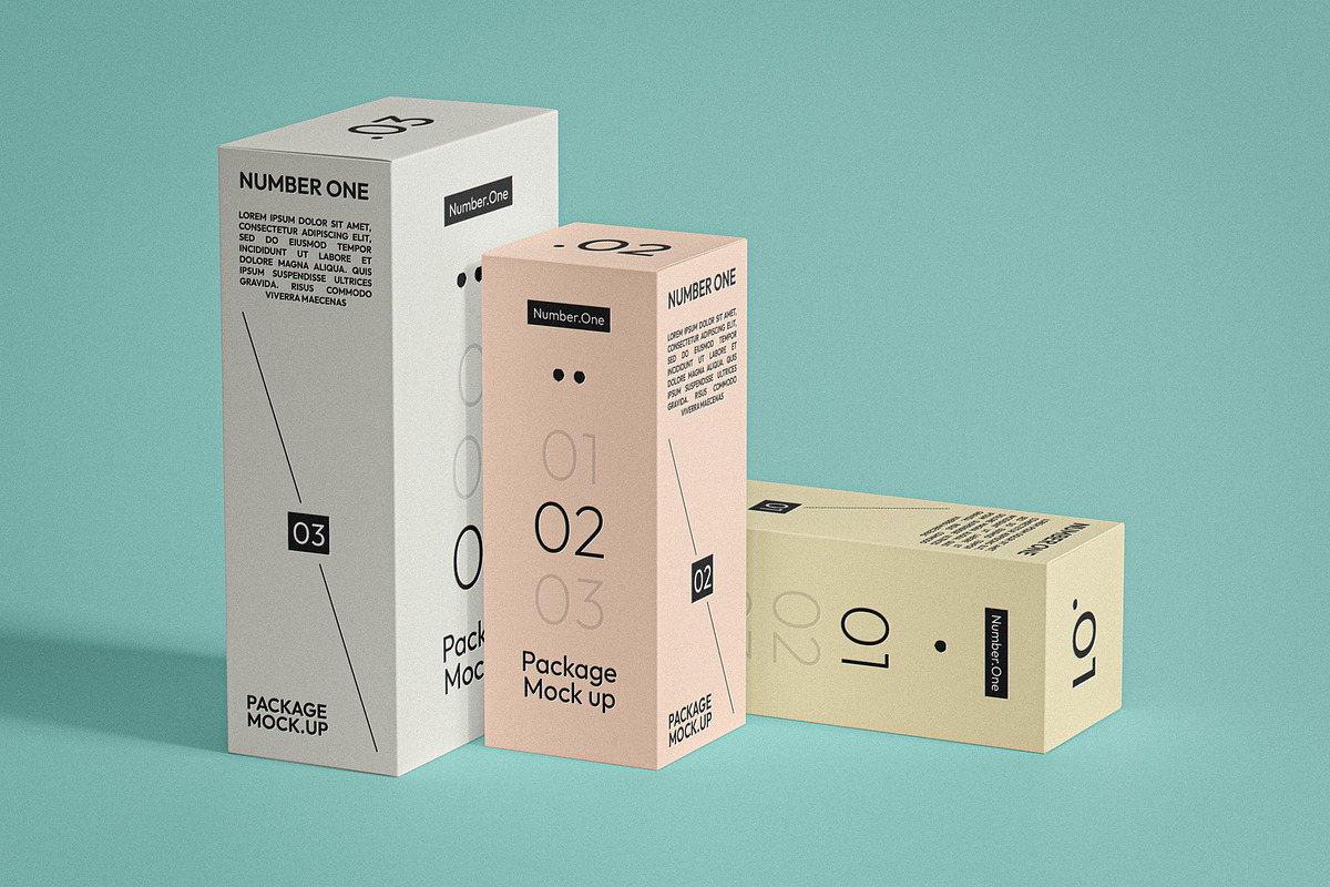 Tall Boxes Mockup, a Packaging Mockup by Designer Dude