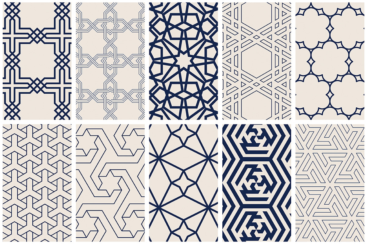Islamic Art Vector Patterns, a Pattern Graphic by Youandigraphics