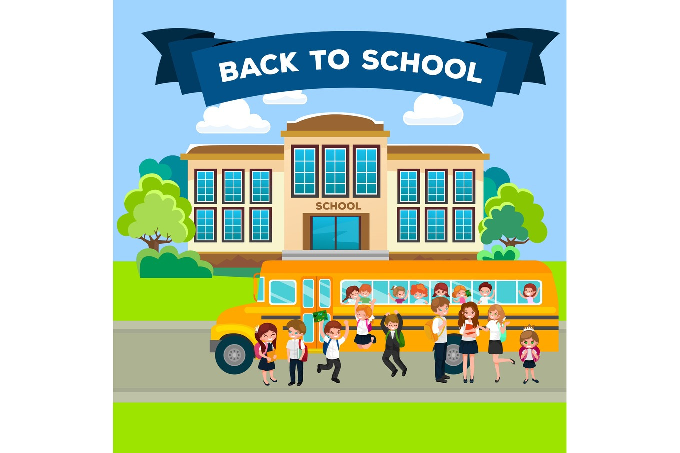 modern school buildings exterior, student city concept, elementary ...