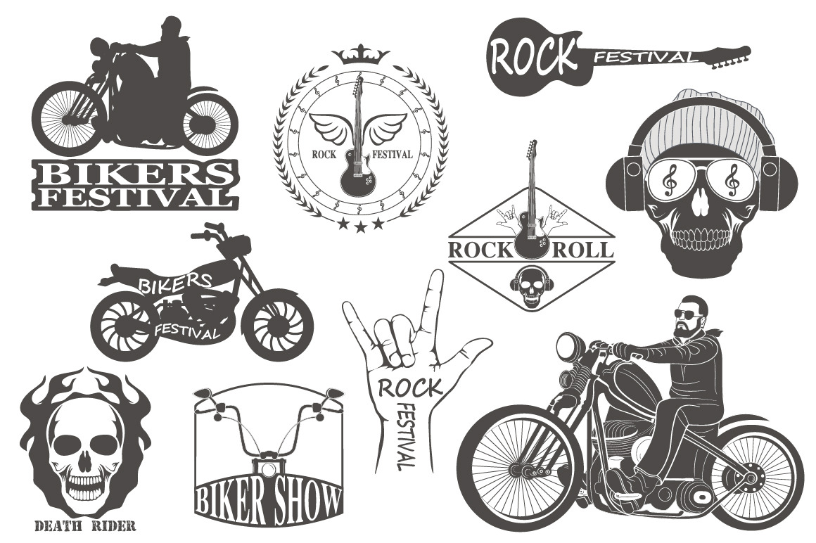 Rock themed badges, a Graphic by Tomass2015