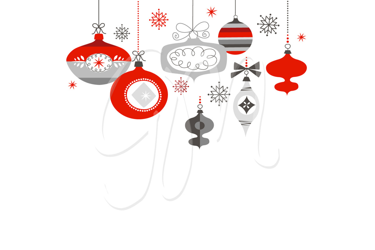 Christmas Clip Art, ornaments, balls, a Decorative Illustration by ...