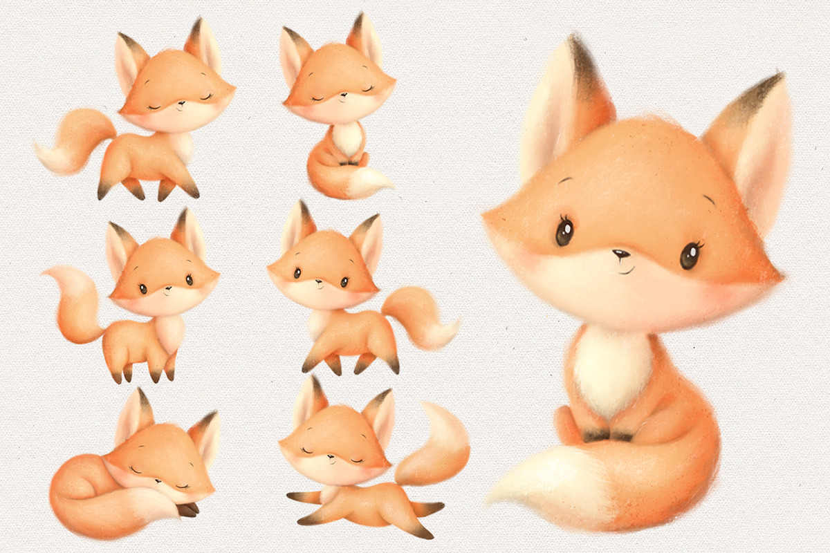 Cute Fox Clipart, an Animal Illustration by BonbonnyDesigns