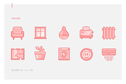 Red Short Lines, an Outline Icon by Kirill