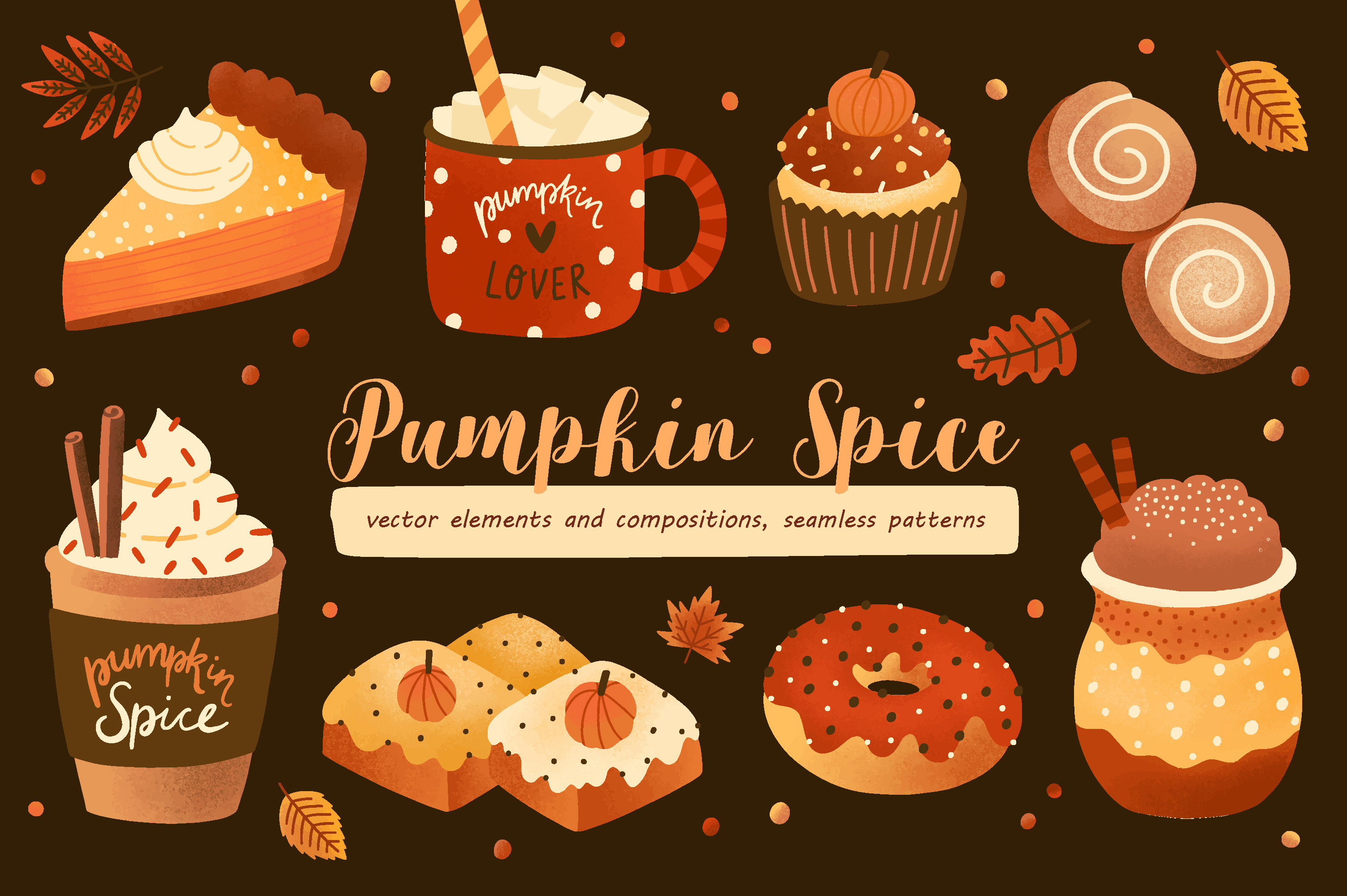 Pumpkin spice coffee and sweets, a Decorative Illustration by Good Studio