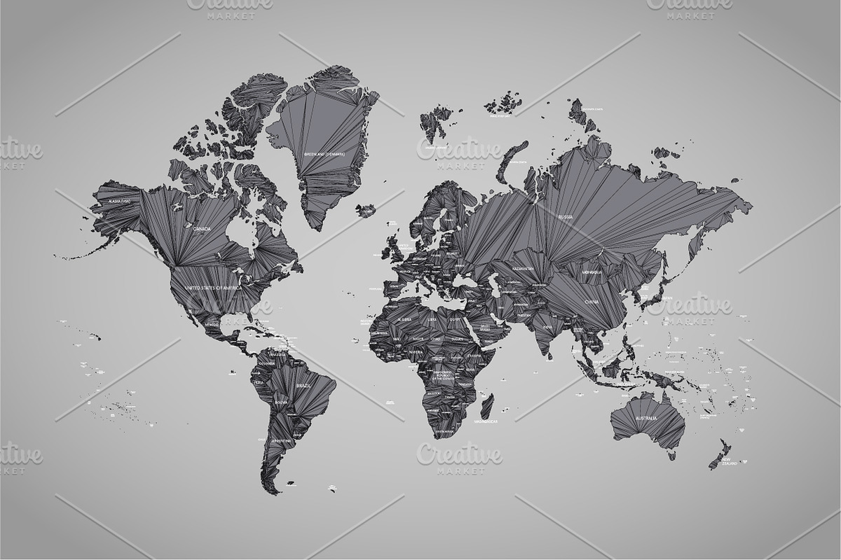 World map wireframe +, a Technology Illustration by MaximGertsen