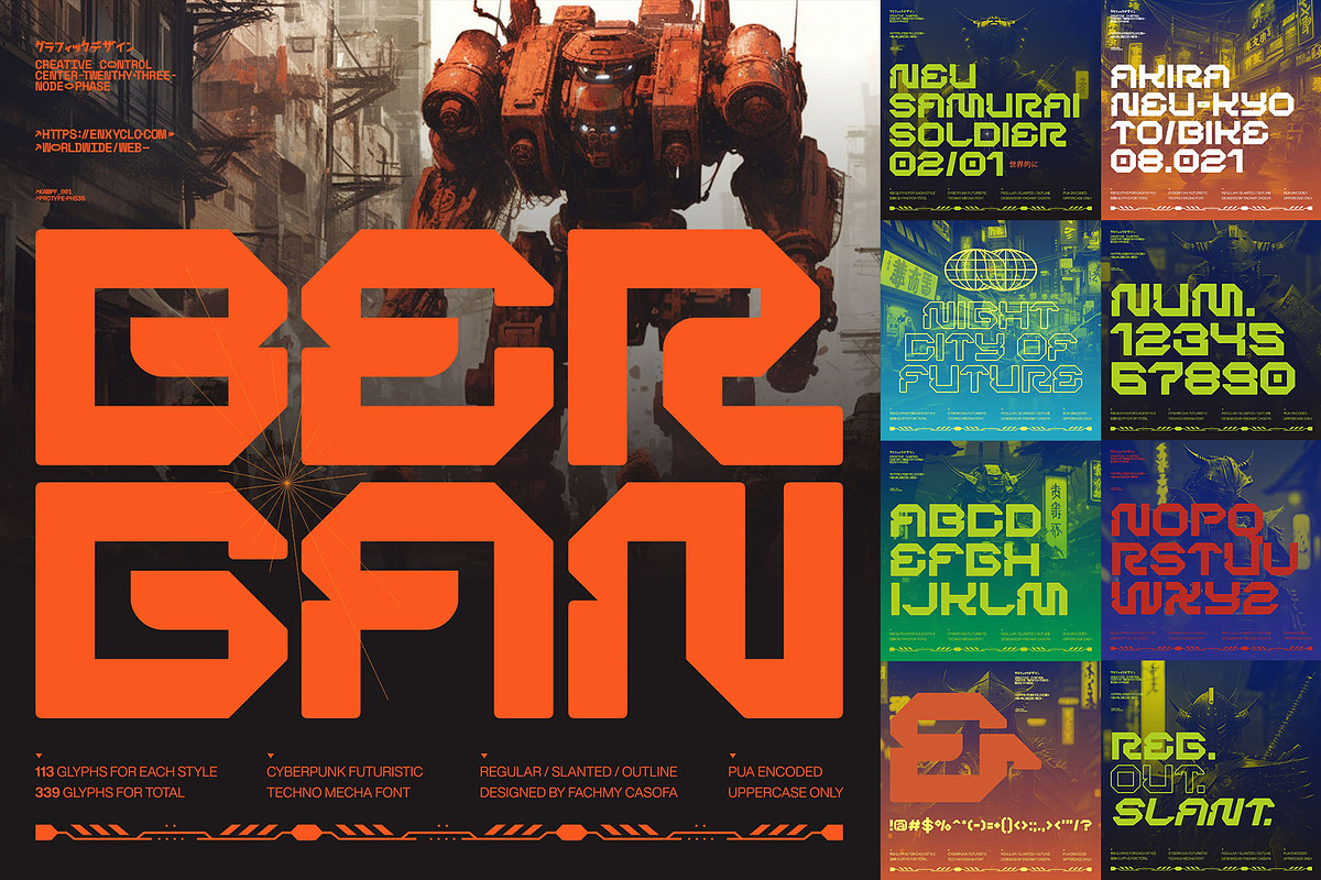 Cyberpunk Futuristic Font Bundle, a Sans Serif Font by Enxyclo Studio