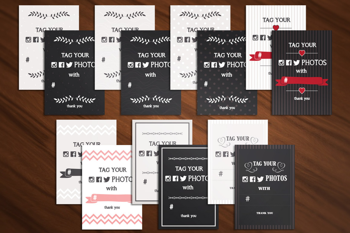 Event hashtag posters, a Flyer Template by Elegrad Design Agency