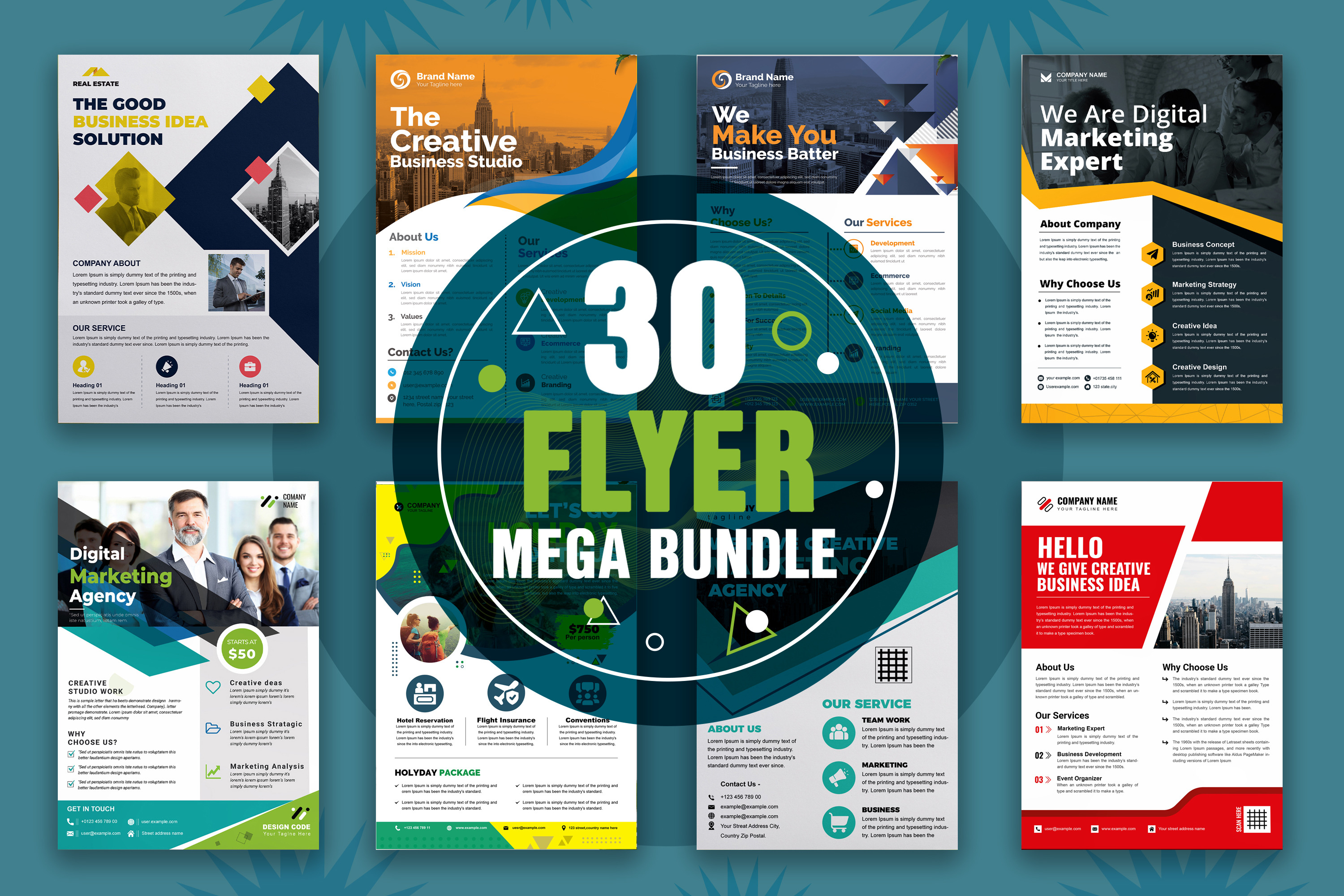 Flyer Template Mega Bundle Design