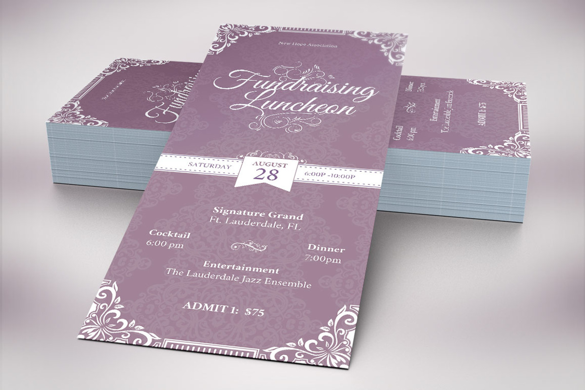 Vintage Luncheon Rack Card Template, a Stationery Template by Godserv ...