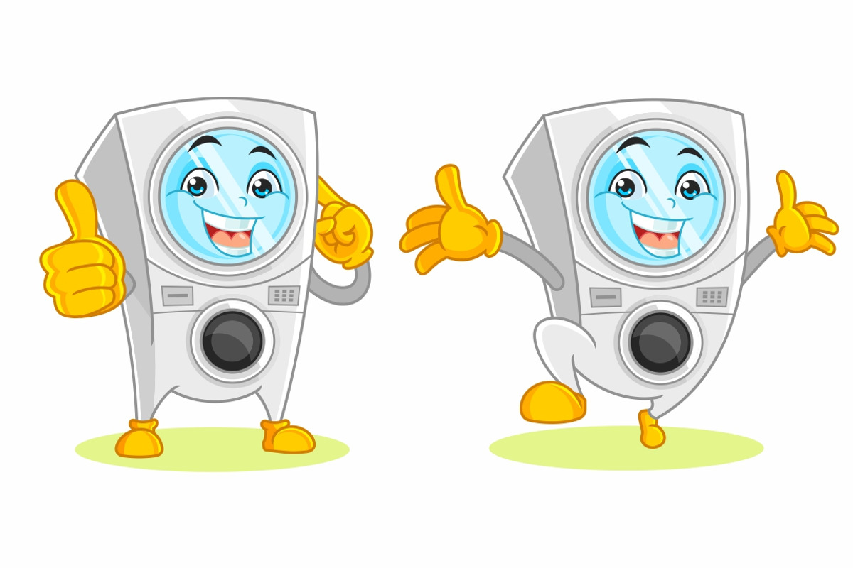 Washing Machine Mascot, a Work Illustration by Heriyusuf