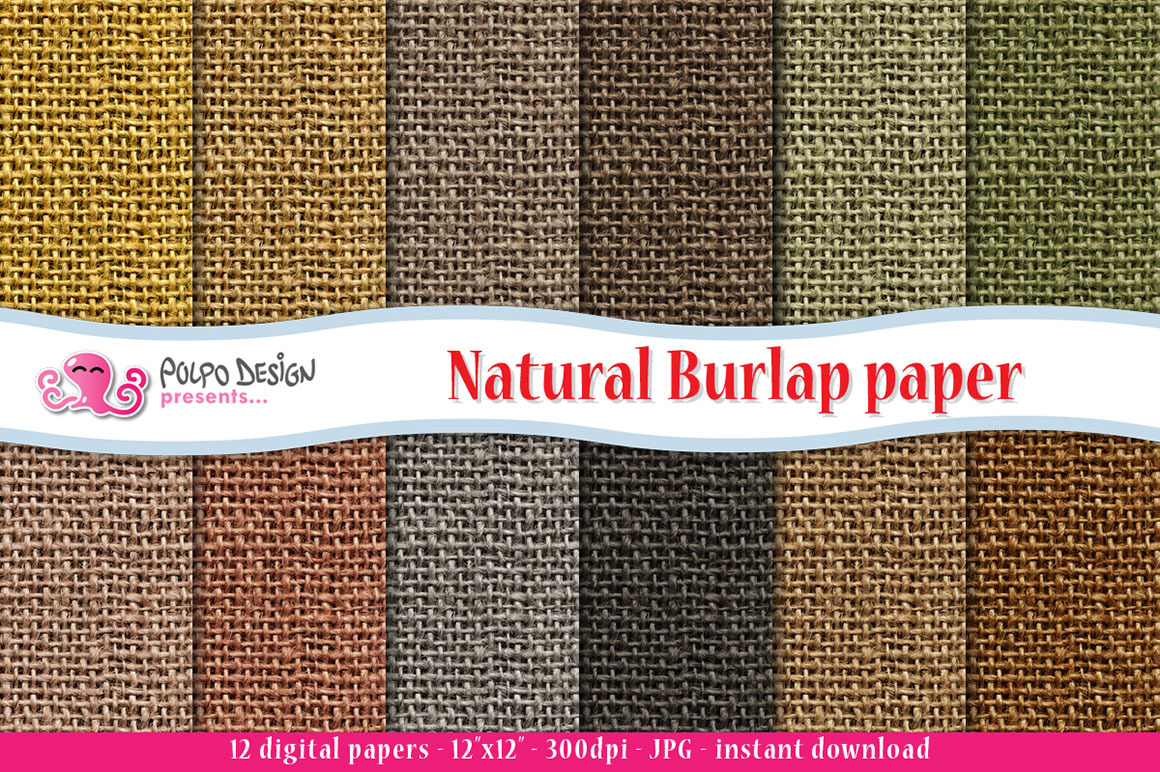 Natural Burlap Digital Paper, a Pattern Graphic by PolpoDesign