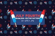 Fourth of July Seamless Vector Pattern