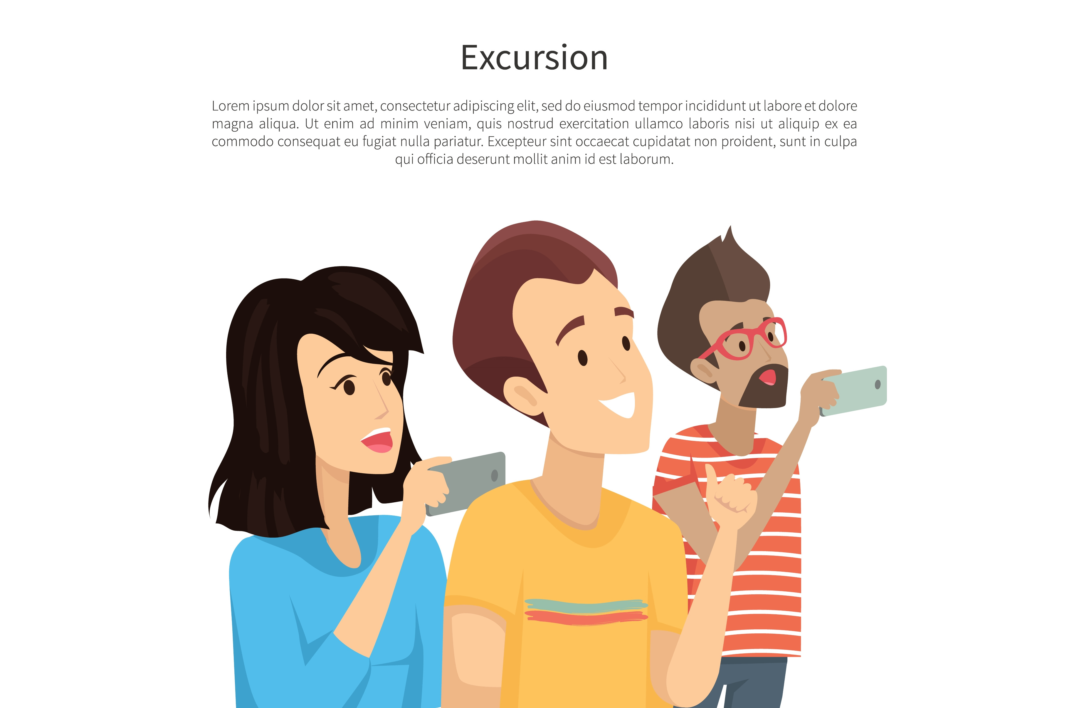 Excursion Poster Text Sample Vector, an Object Illustration by robuart