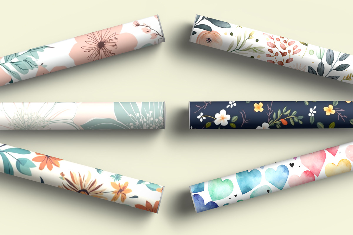 Six Paper Rolls Mockup, an Advertising Mockup by Rami's Mockups